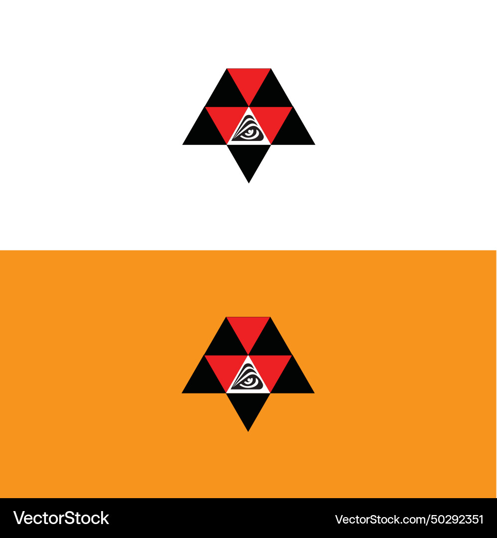 One eye logoone triangle logo Royalty Free Vector Image
