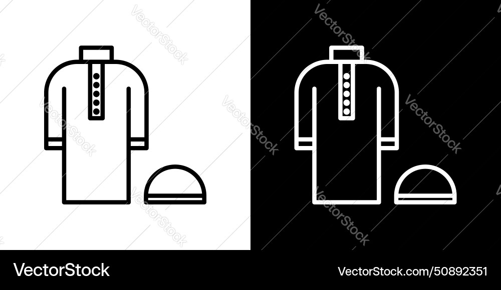 Ramadan clothes icon set arabian islamic Vector Image