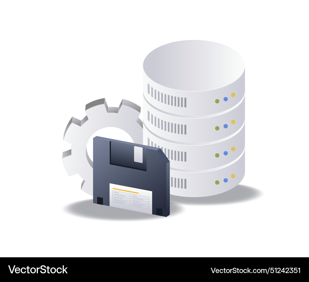 Server Database Security Infographic 3d Flat Vector Image