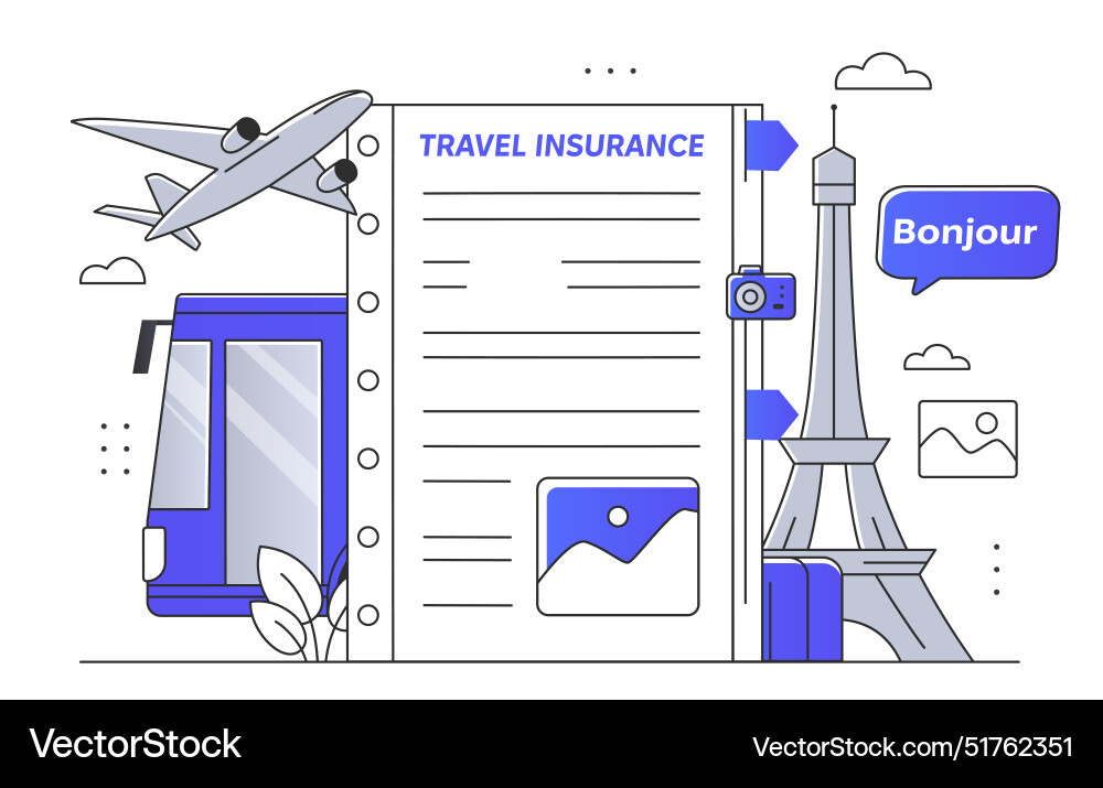 Travel insurance concept Royalty Free Vector Image