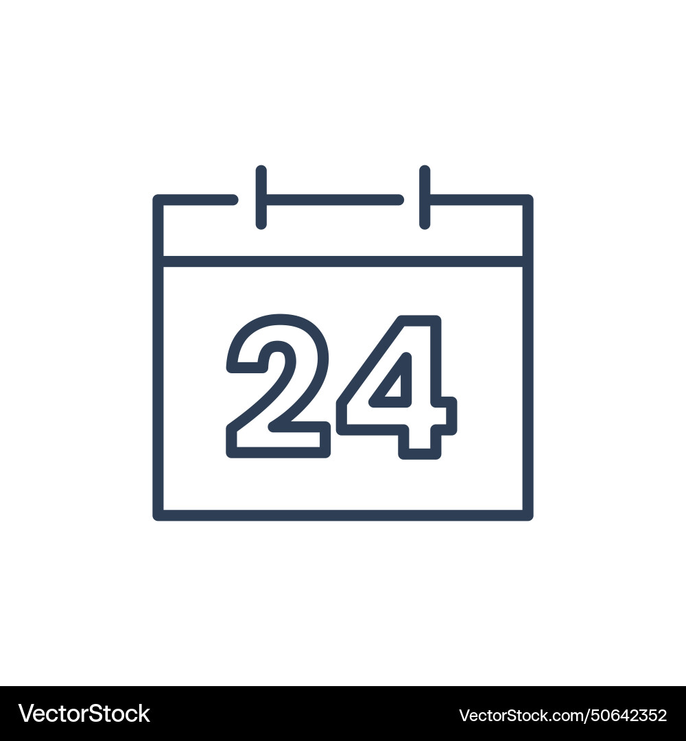 24 calendar icon date for appointment Royalty Free Vector