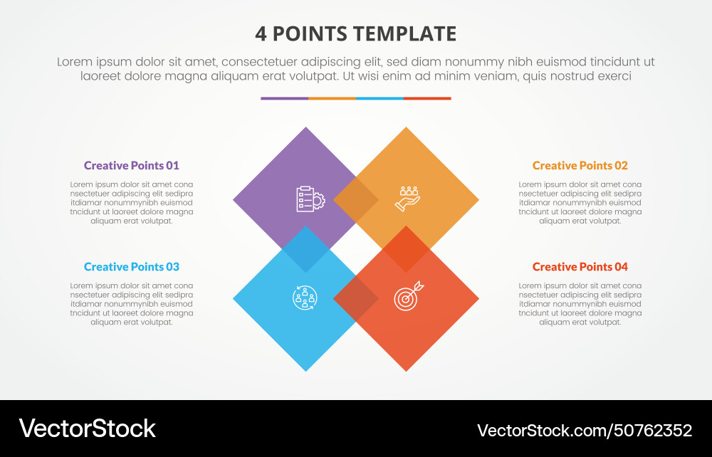 4 points stage list template infographic concept Vector Image