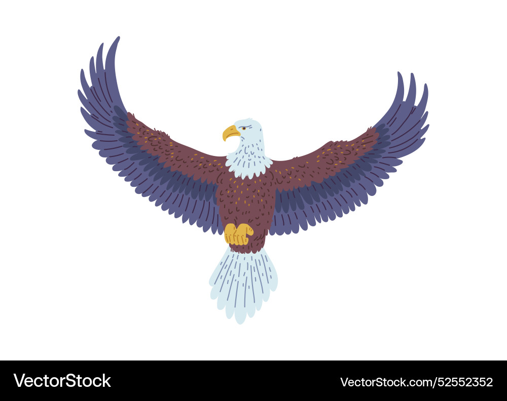Bald eagle flying icon american Royalty Free Vector Image