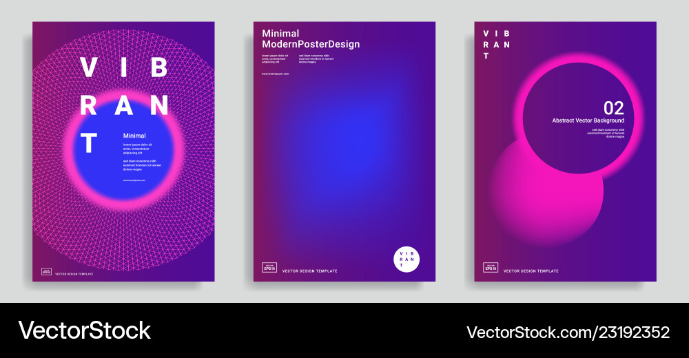 Design templates with vibrant gradient shapes Vector Image