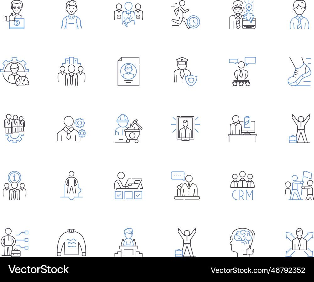 Elderly customs line icons collection respect Vector Image