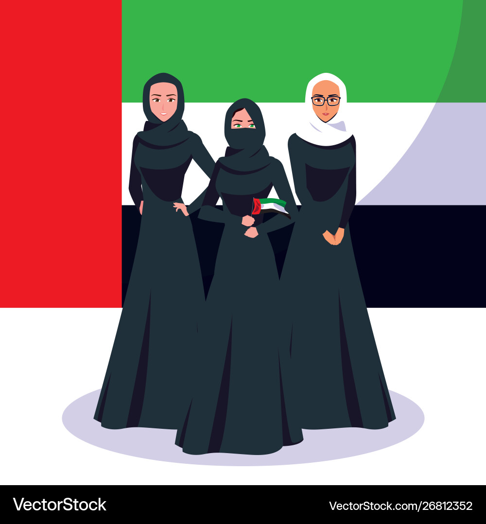 Emirati Women Celebration Royalty Free Vector Image