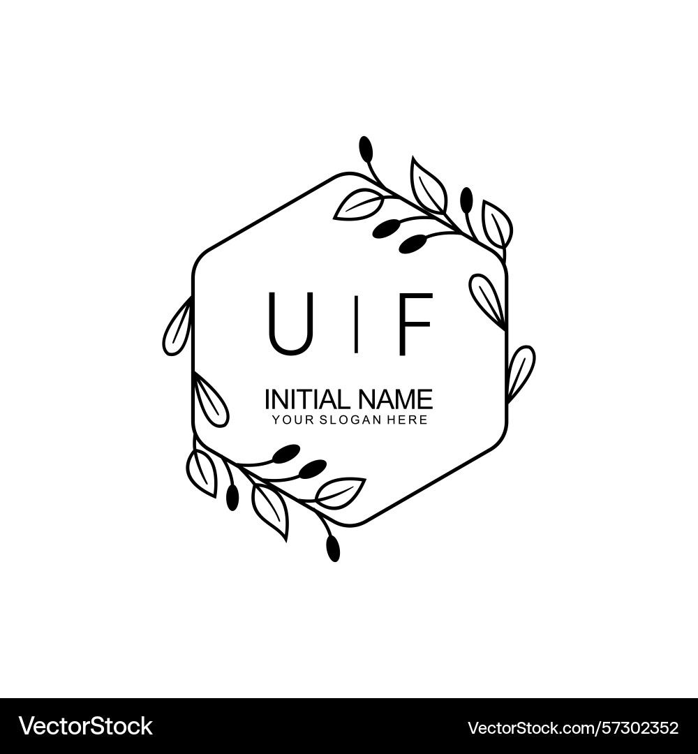 Floral inspired initial uf logos for timeless Vector Image