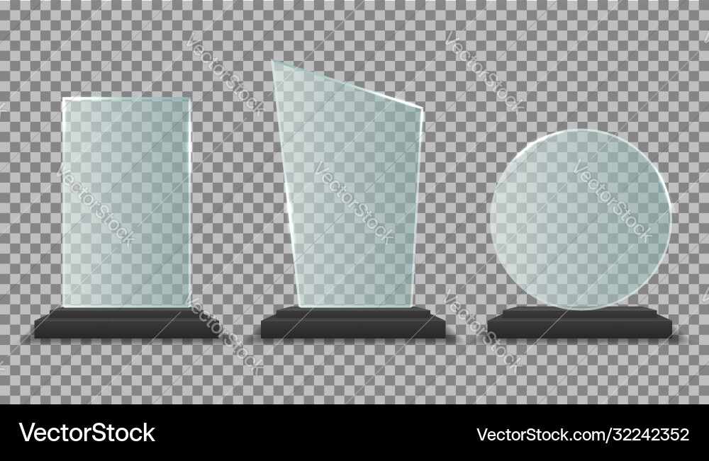 Glass award stand on transparent background Vector Image