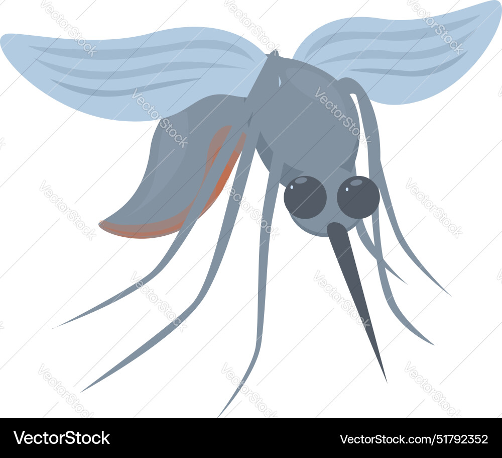 Gray mosquito spreading malaria disease Royalty Free Vector