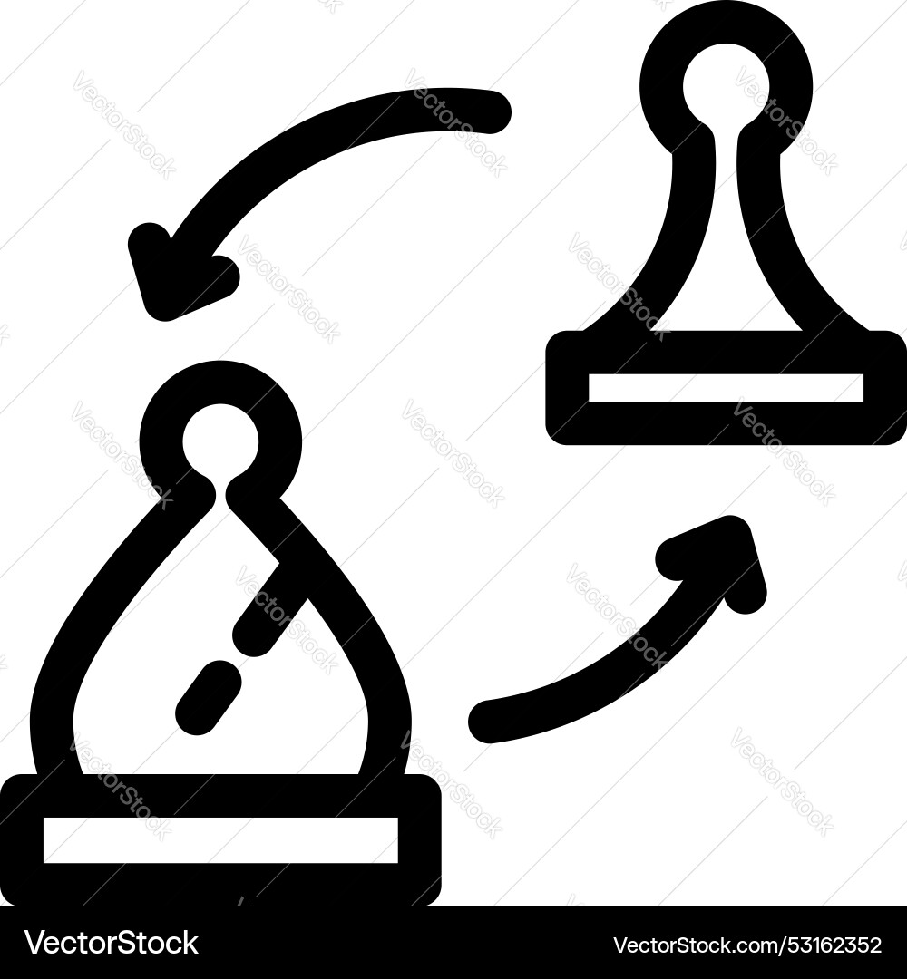 Icon bishop and pawn switch position chess piece Vector Image