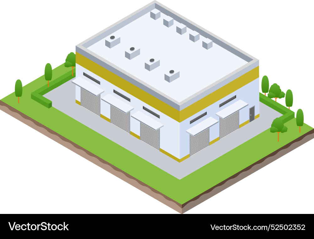 Isometric scene of warehouse logistic hall Vector Image
