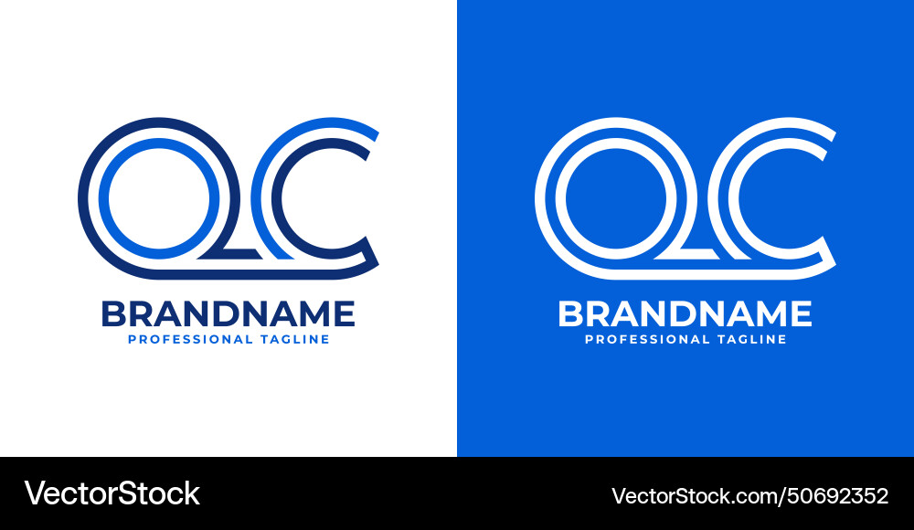 Letters qc line monogram logo suitable Royalty Free Vector