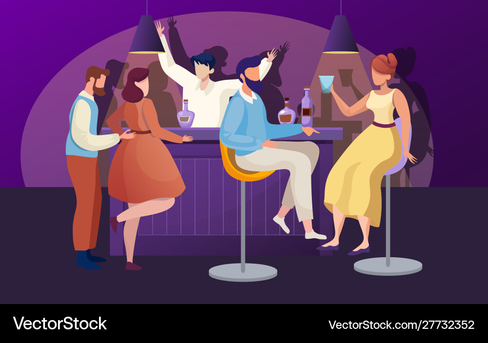 Nightclub party flat Royalty Free Vector Image