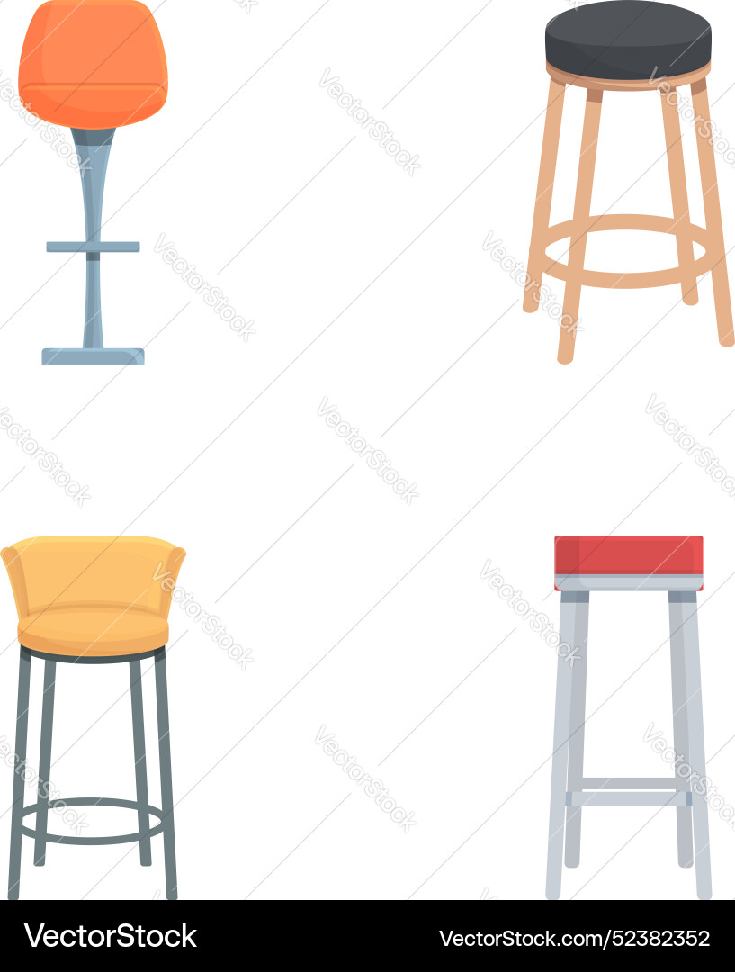 Set of assorted modern stools Royalty Free Vector Image