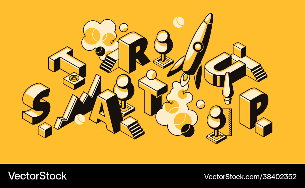 Startup business project Royalty Free Vector Image
