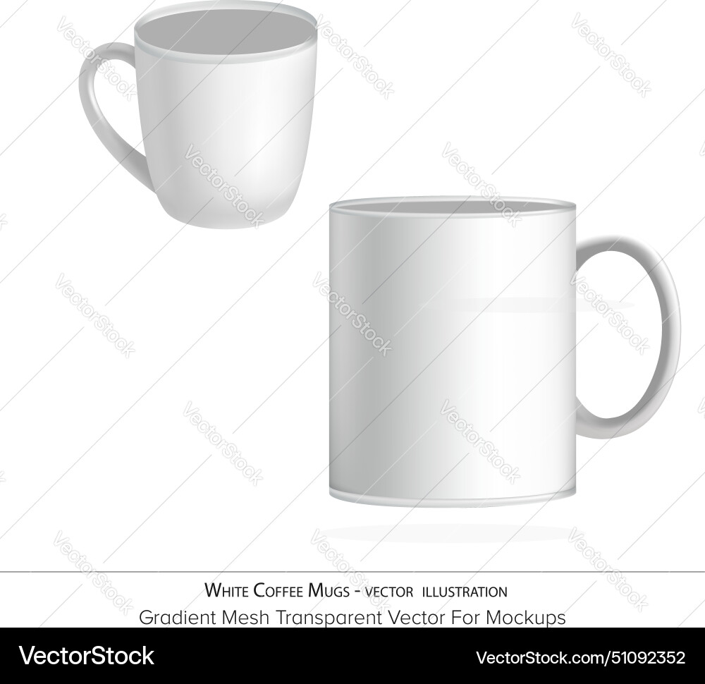 White coffee mug Royalty Free Vector Image - VectorStock