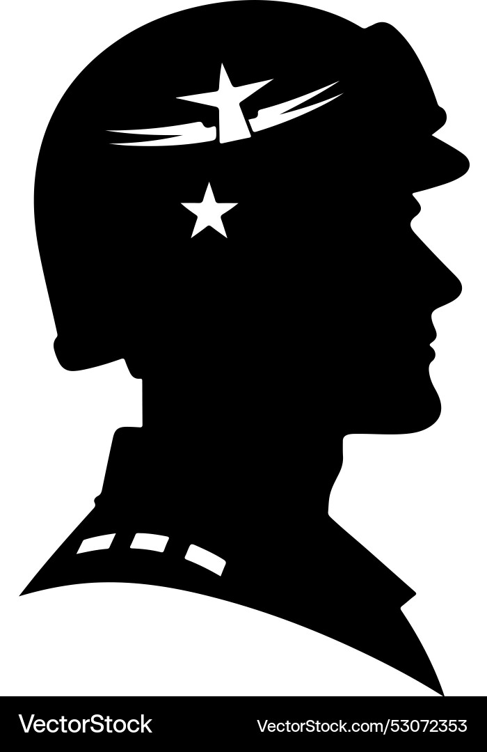 A army head silhouette 3 Royalty Free Vector Image