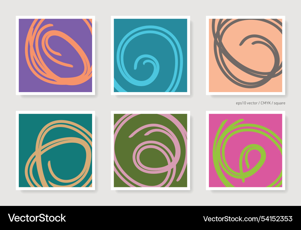 Abstract hand drawn doodle shape cards Royalty Free Vector
