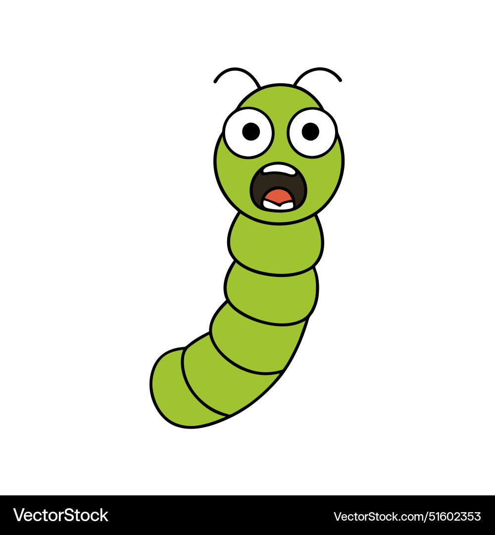 Armyworm caterpillar screams icon Royalty Free Vector Image