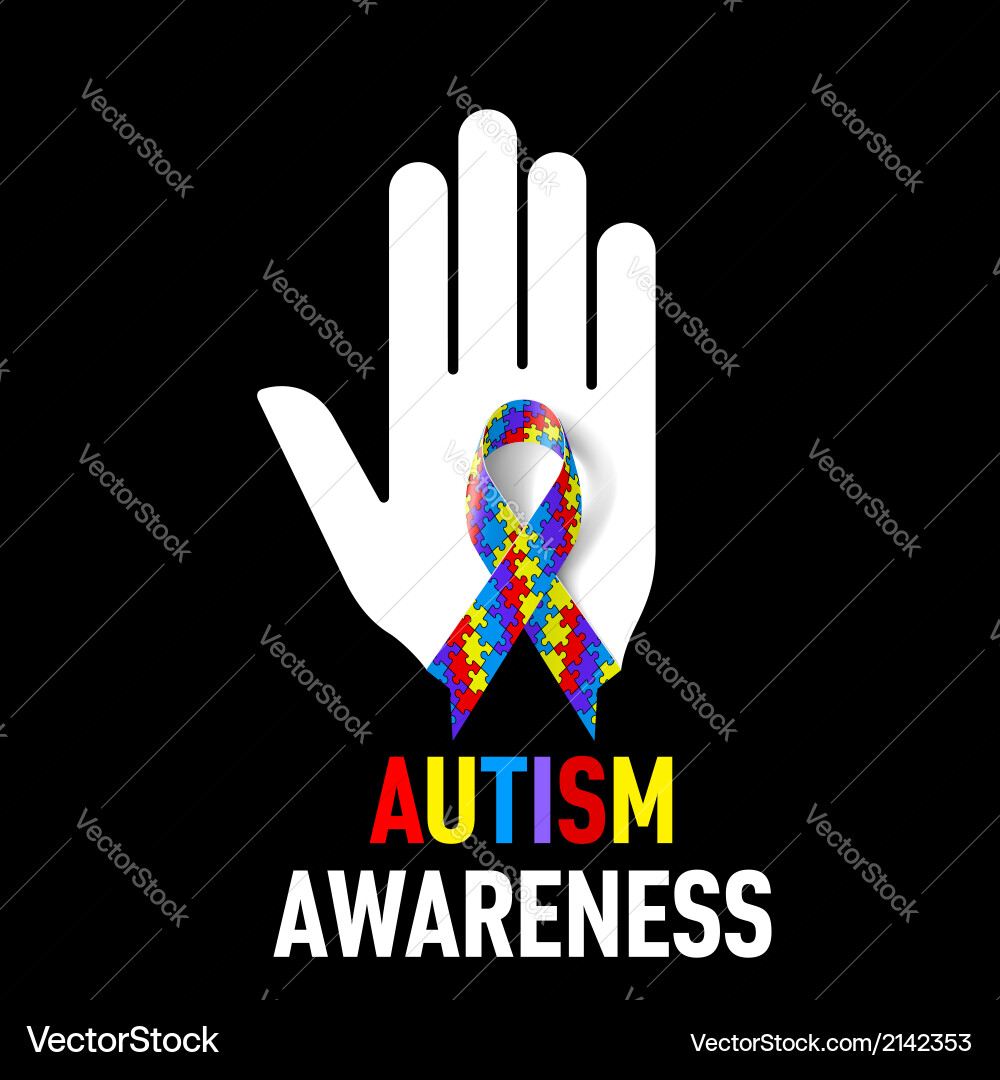 Autism Ribbon Sign Royalty Free Vector Image - VectorStock