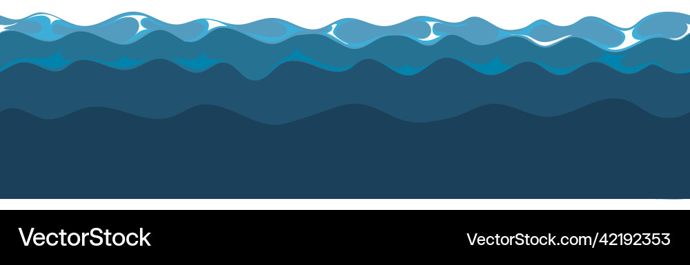 Cartoon ocean waves background seamless sea Vector Image