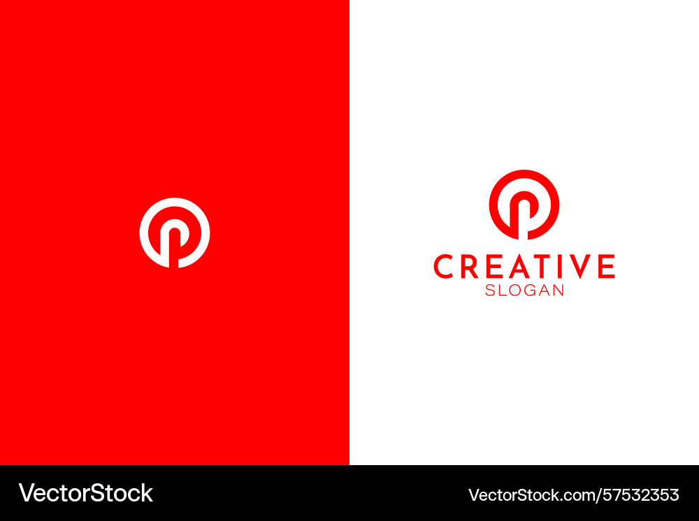 Elegant circle p initial logo design concept Vector Image