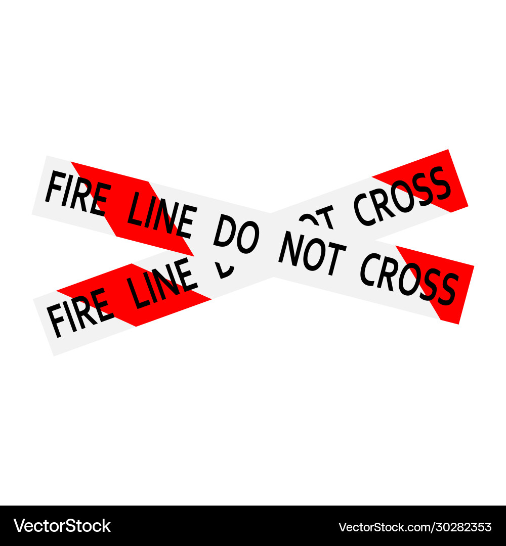Fire line do not cross red an white caution tape Vector Image