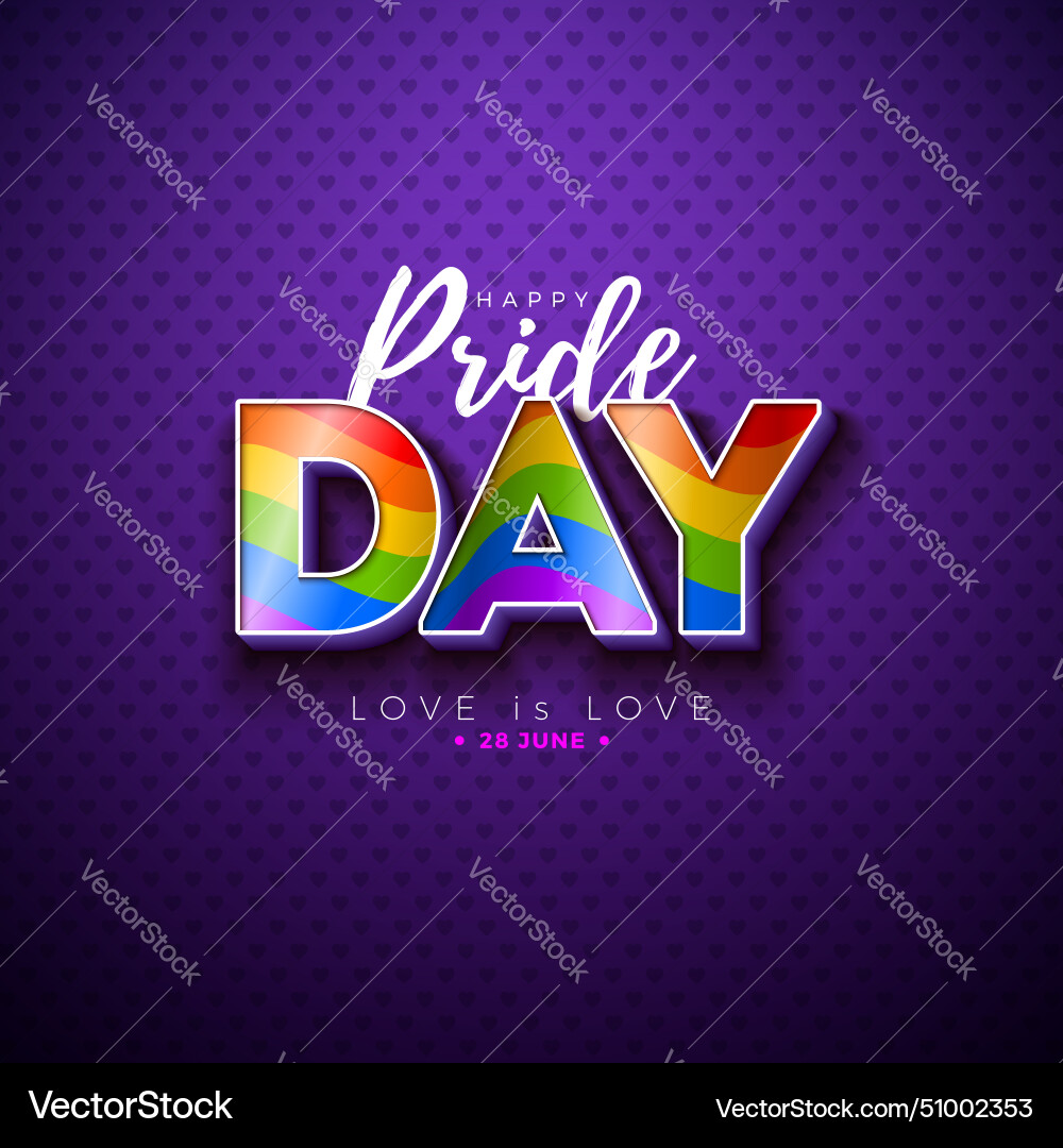 Happy pride day lgbtq with rainbow Royalty Free Vector Image