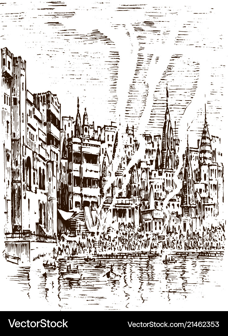 Historical architecture with buildings Royalty Free Vector