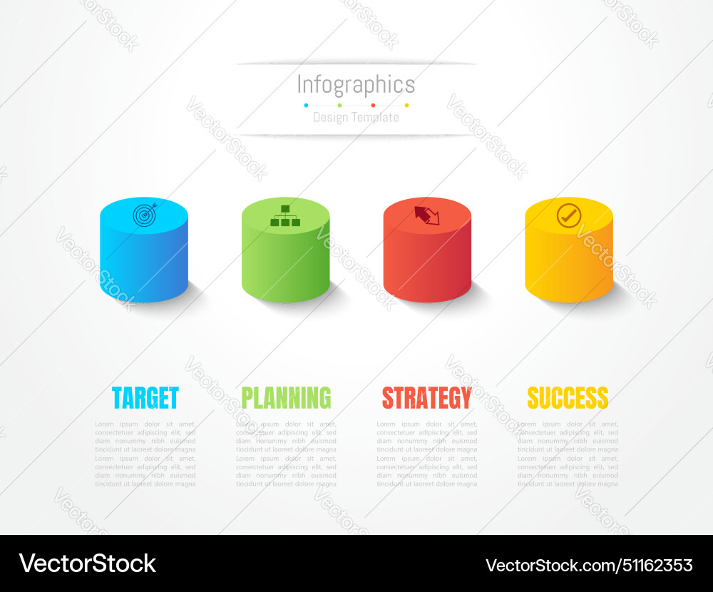 Infographic 4 options design elements Royalty Free Vector