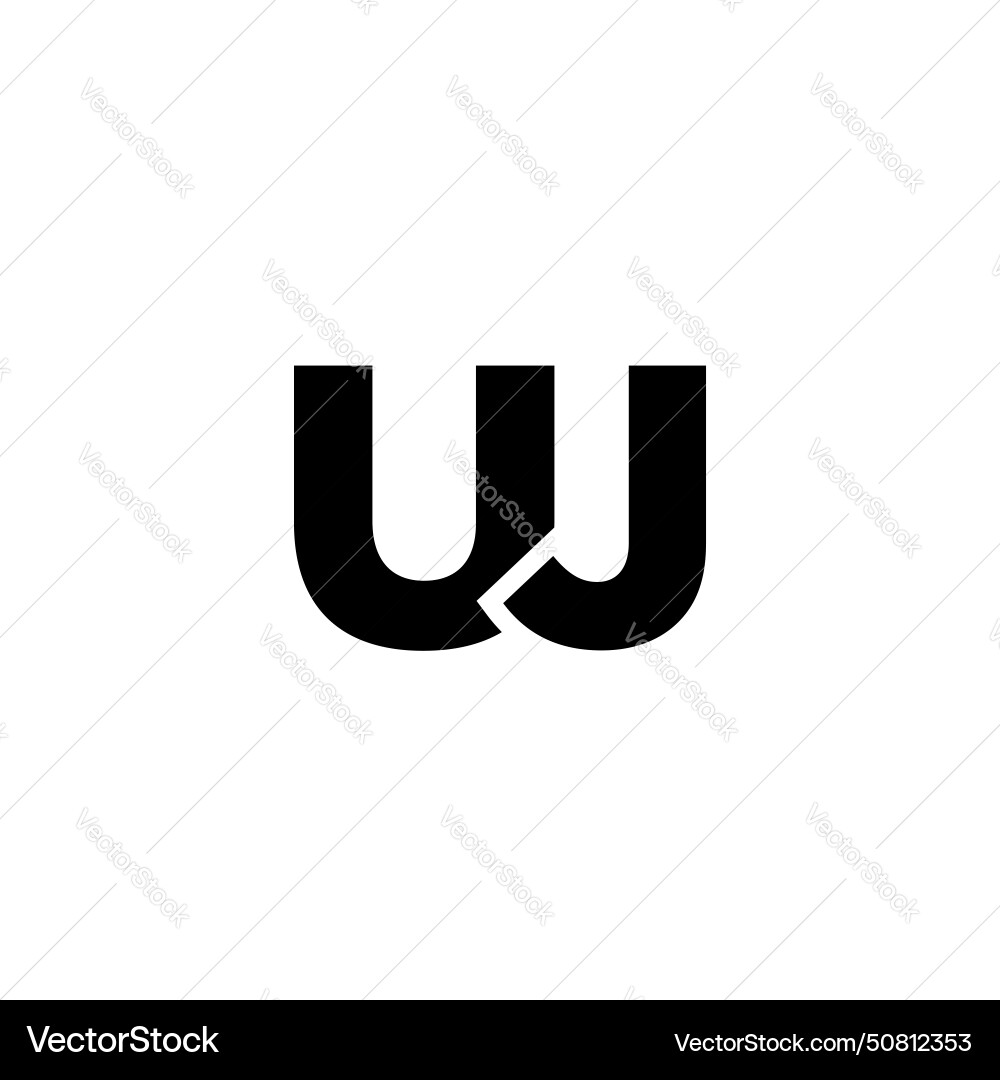 Letter u and j uj logo design template minimal Vector Image