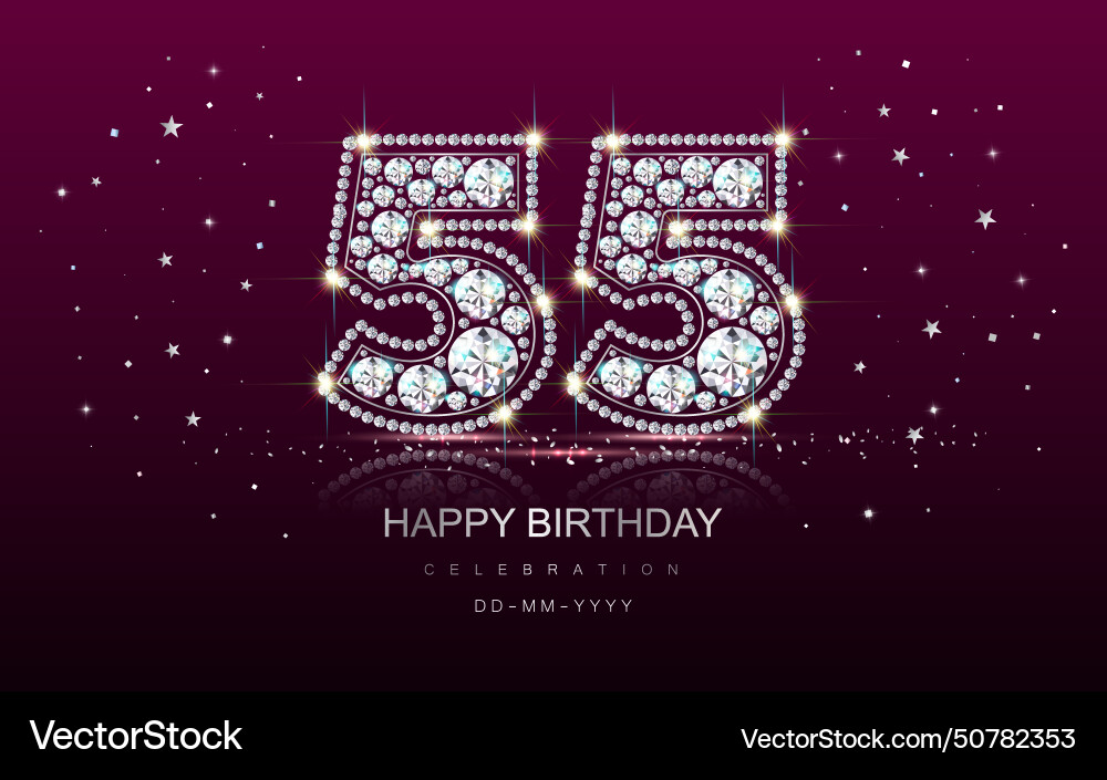 Numbers anniversary 55 fifty five Royalty Free Vector Image