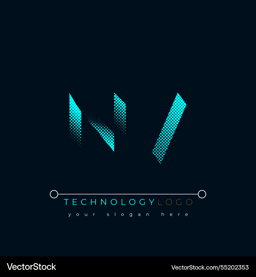 Nv abstract letter Royalty Free Vector Image - VectorStock