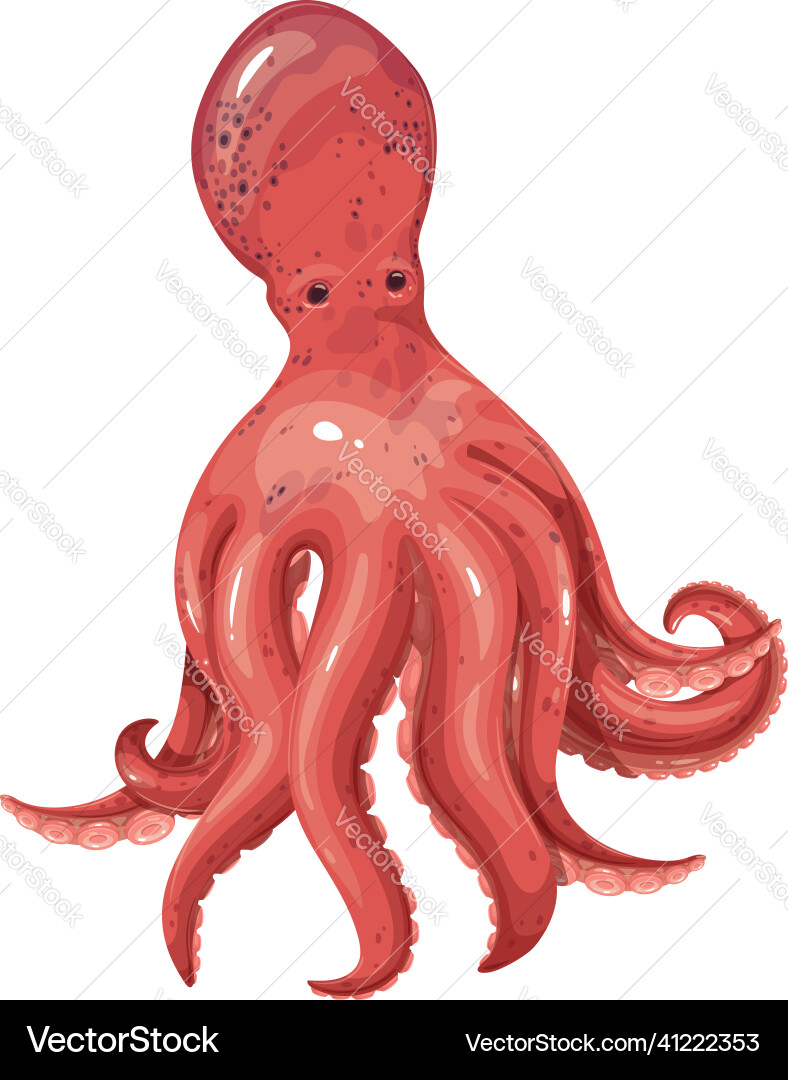 Octopus with twisted tentacles Royalty Free Vector Image