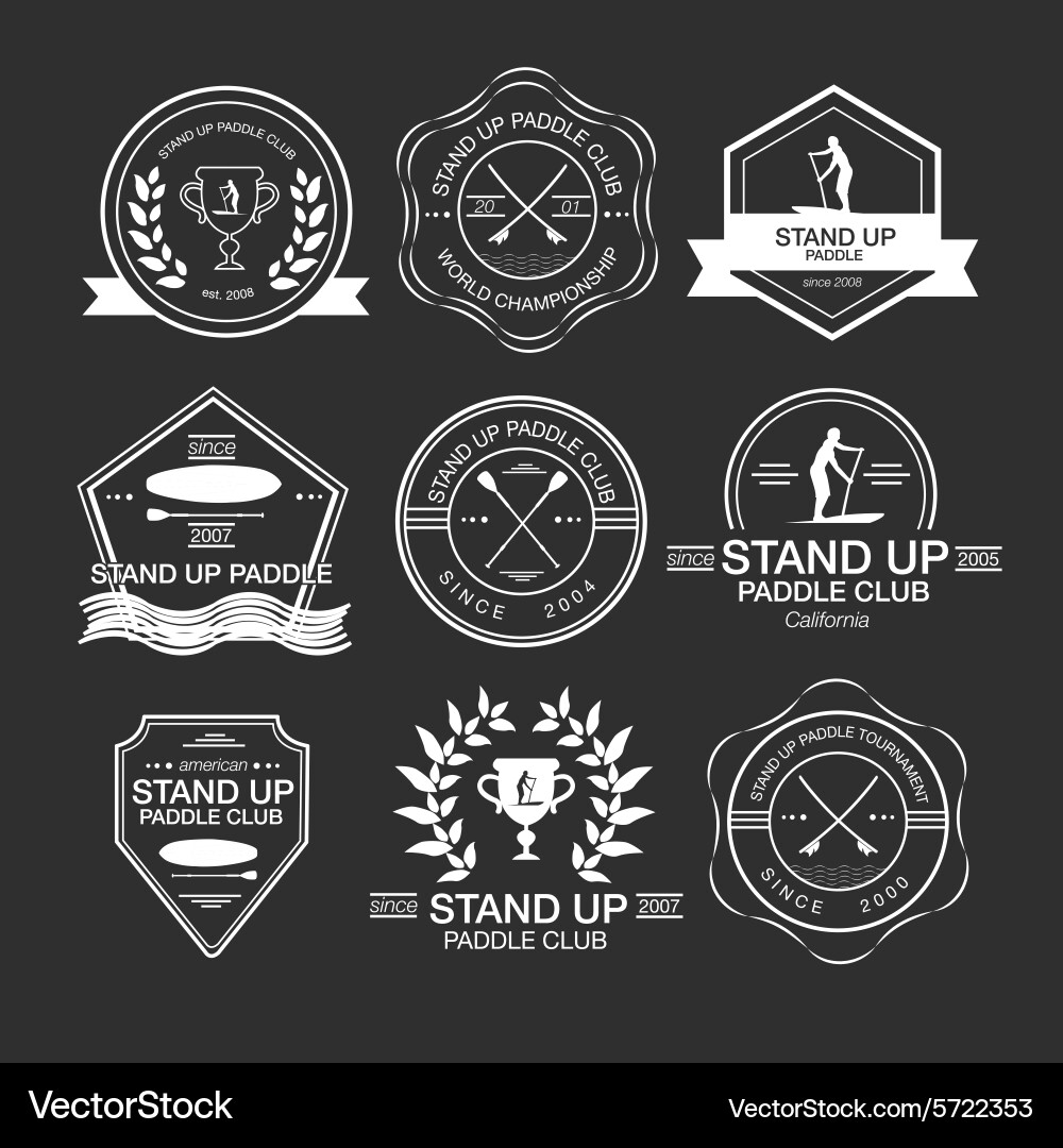 Set of different logotype templates for stand up Vector Image