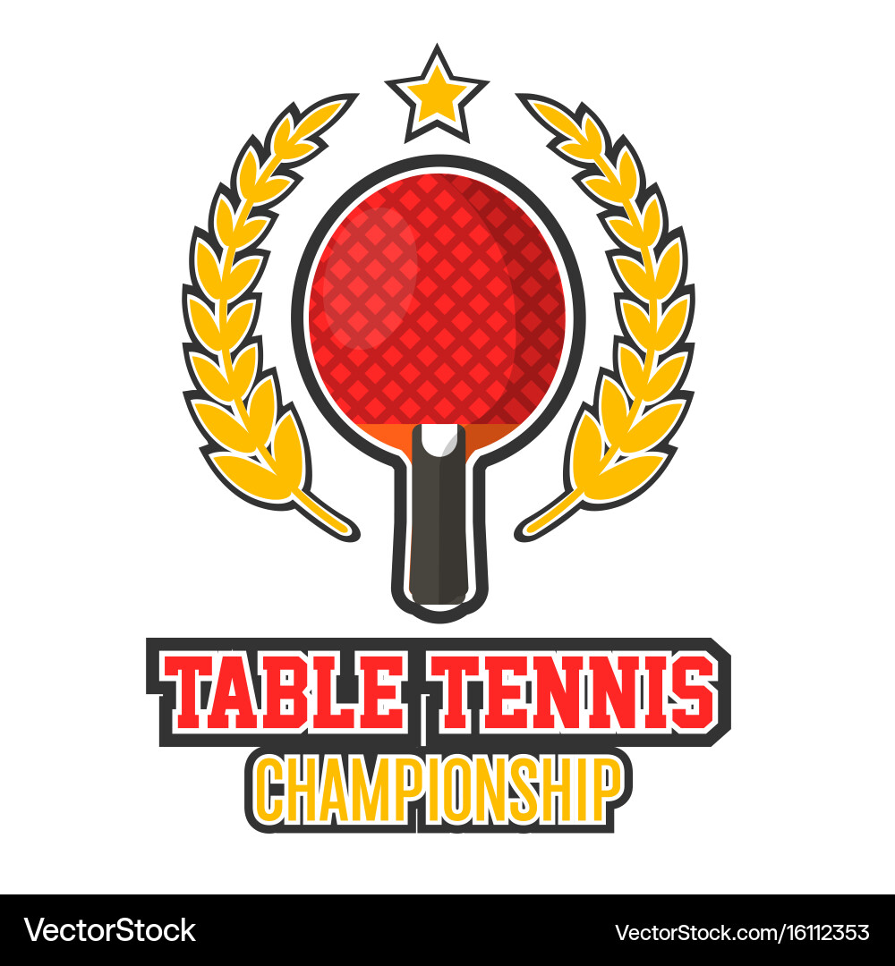 Table tennis championship logo Royalty Free Vector Image
