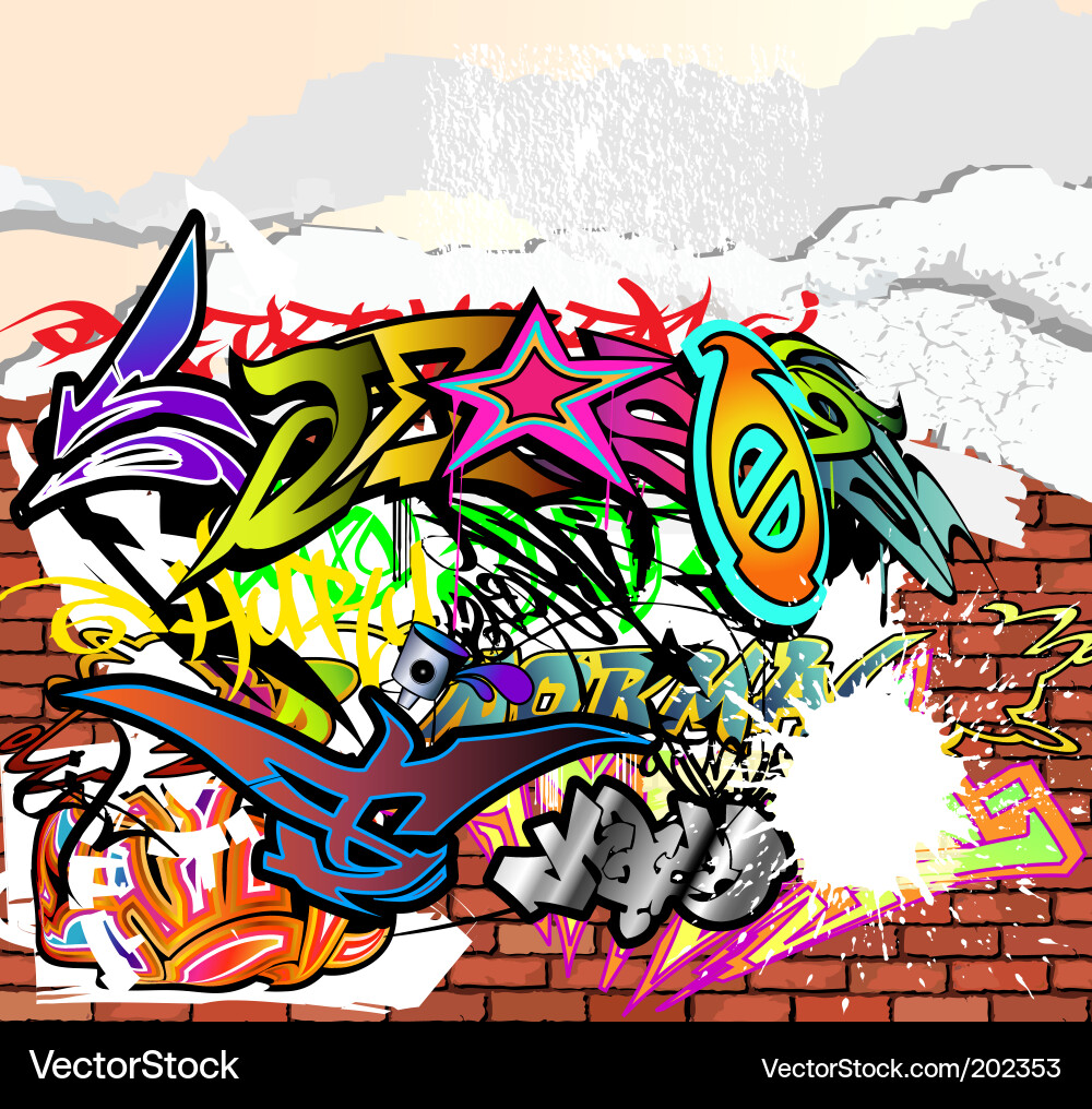 Urban Graffiti Wall Royalty Free Vector Image - VectorStock