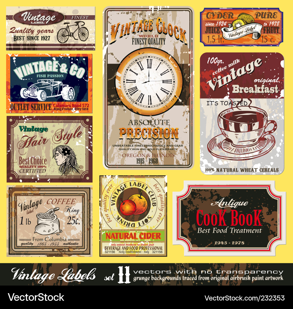Vintage labels set Royalty Free Vector Image - VectorStock