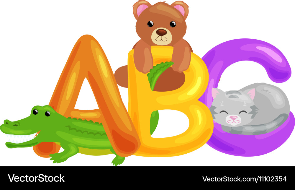 Abc animal letters for school or kindergarten Vector Image