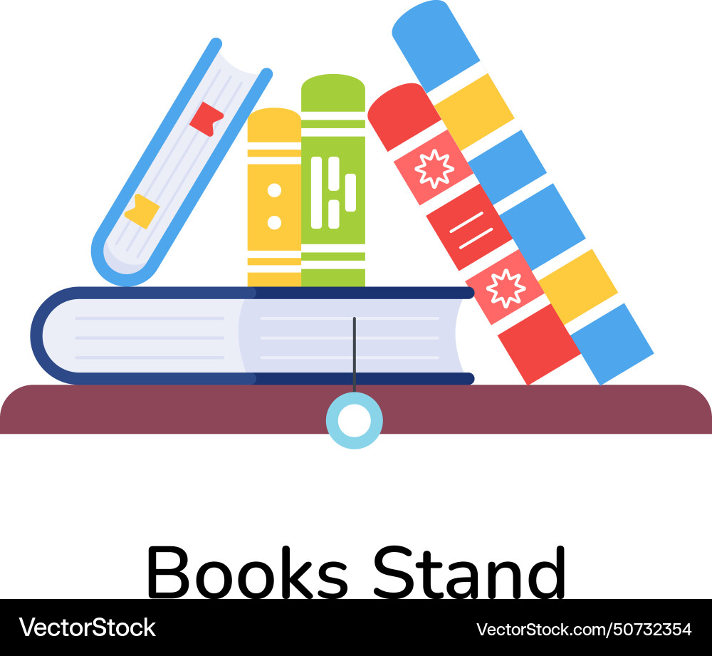 Books stand Royalty Free Vector Image - VectorStock