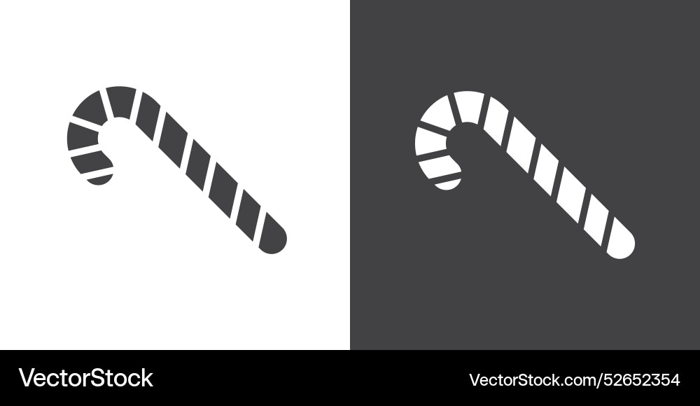 Candy cane icon thin line set Royalty Free Vector Image