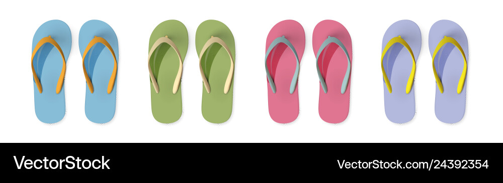 Colorful Flip Flops - Summer Slippers Royalty Free Vector