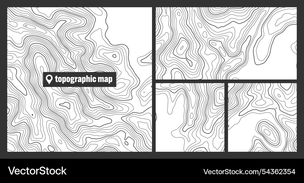 Colorful topographic map sets with contour lines Vector Image