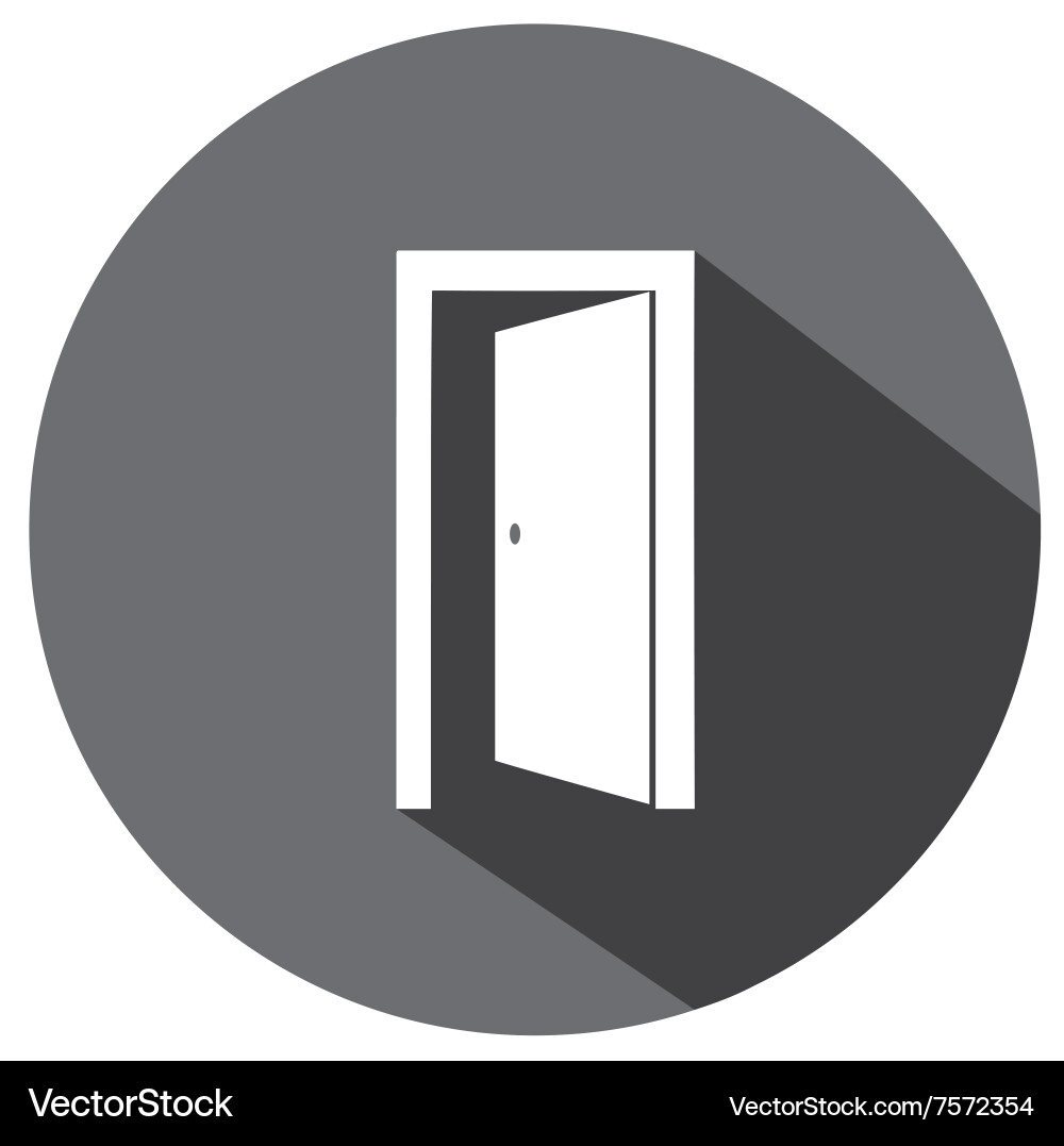 Door open flat Royalty Free Vector Image - VectorStock