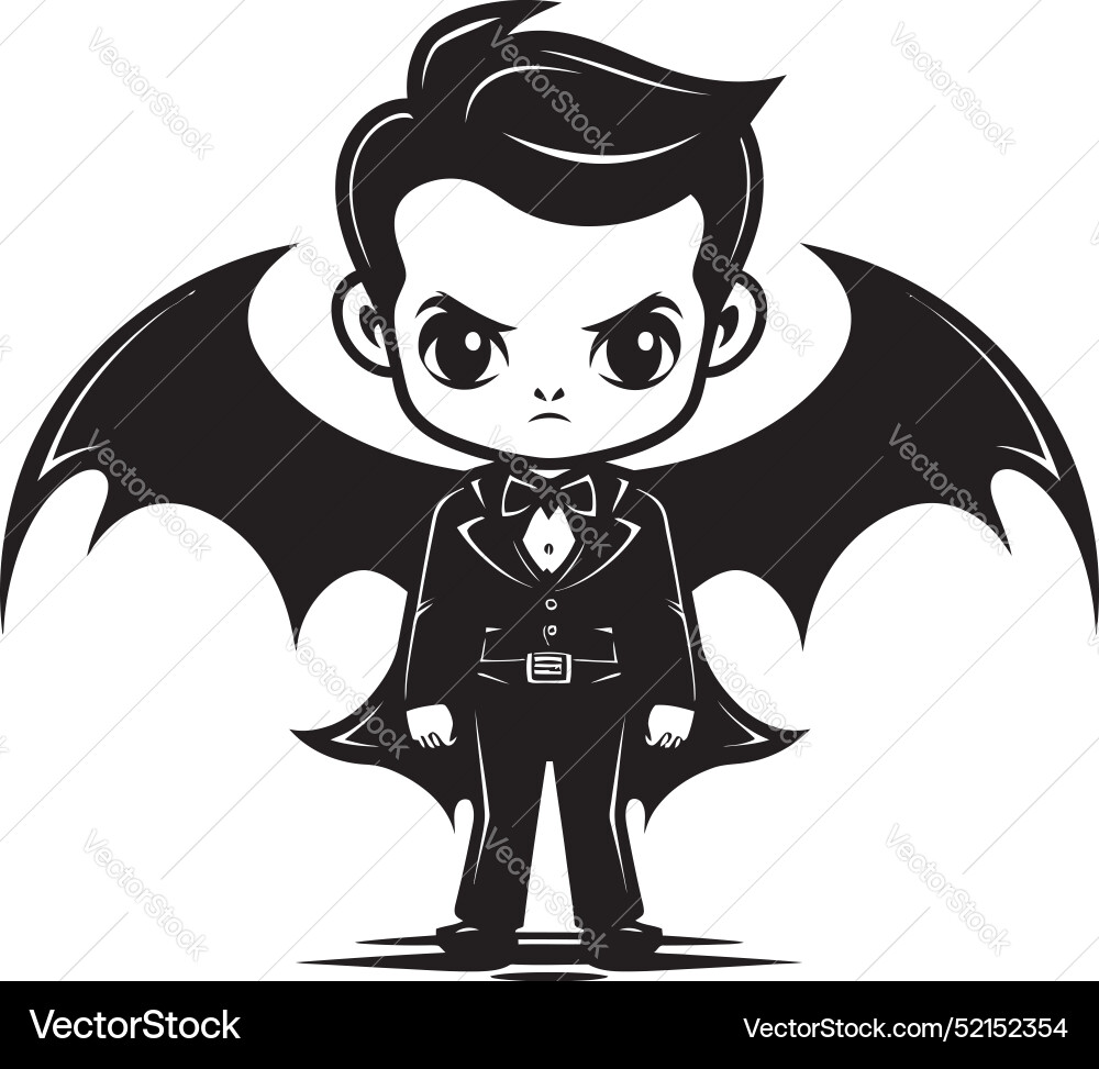 Fang tastic fun dracula emblem in adorable Vector Image