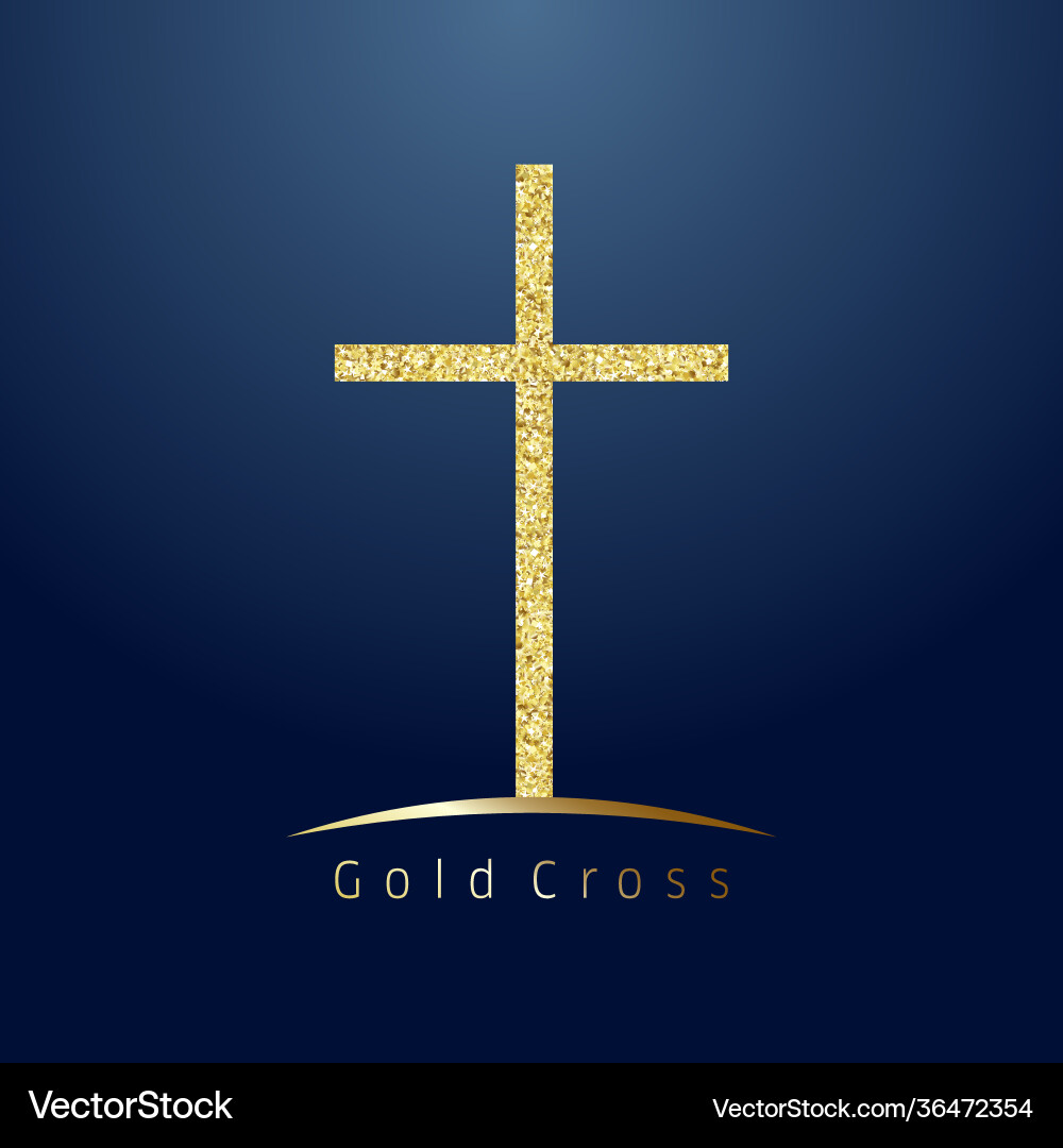 Golden Cross Symbol Royalty Free Vector Image - VectorStock
