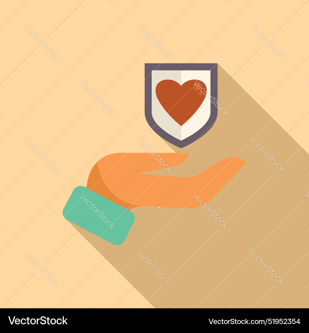 Hand holding heart shape shield protecting love Vector Image