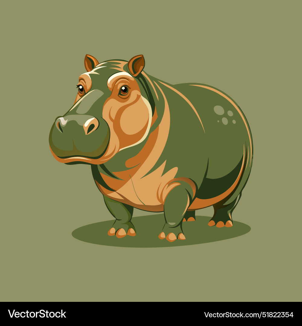 Hippo-full-body Royalty Free Vector Image - VectorStock