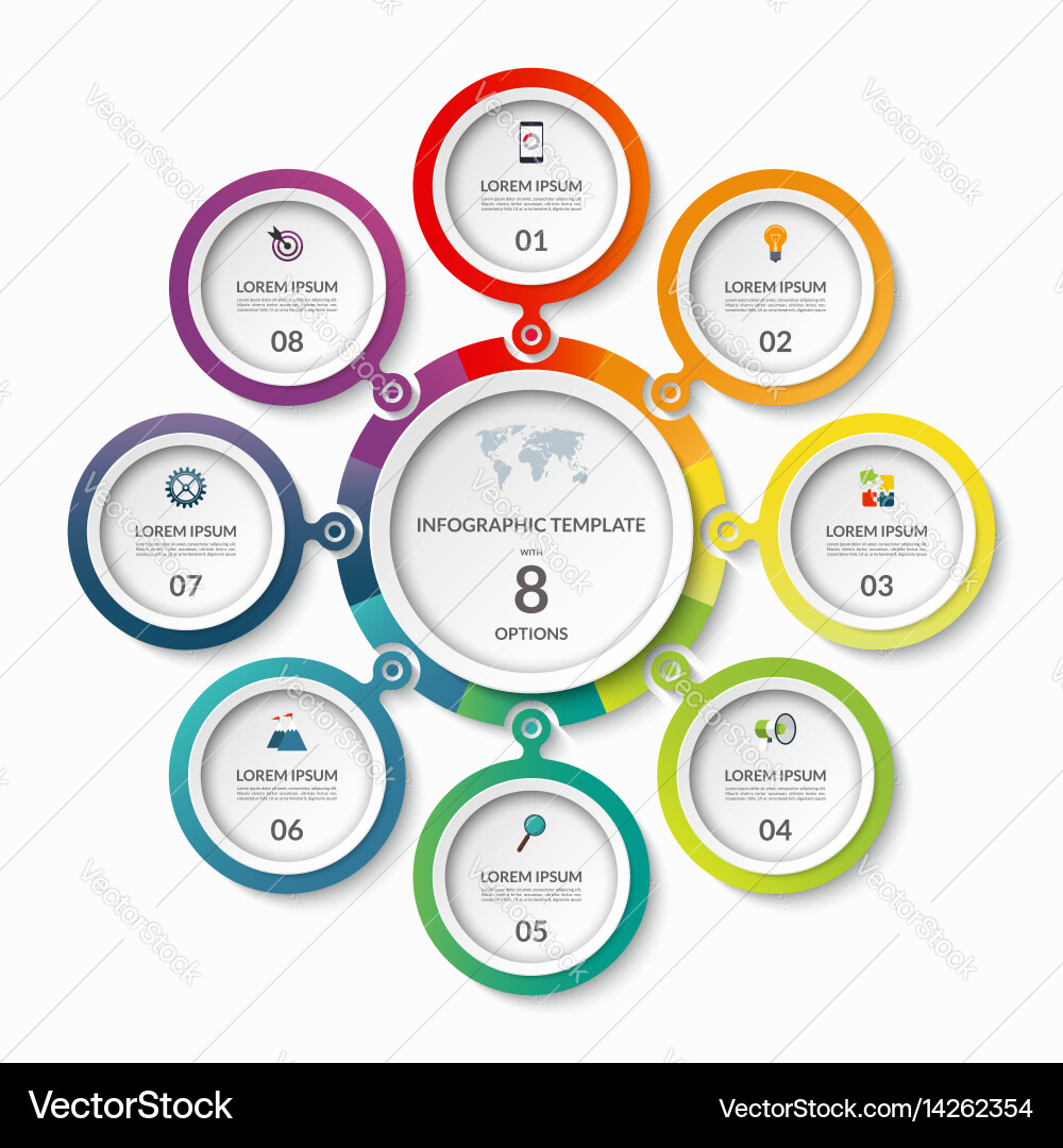 Infographic banner with 8 options Royalty Free Vector Image