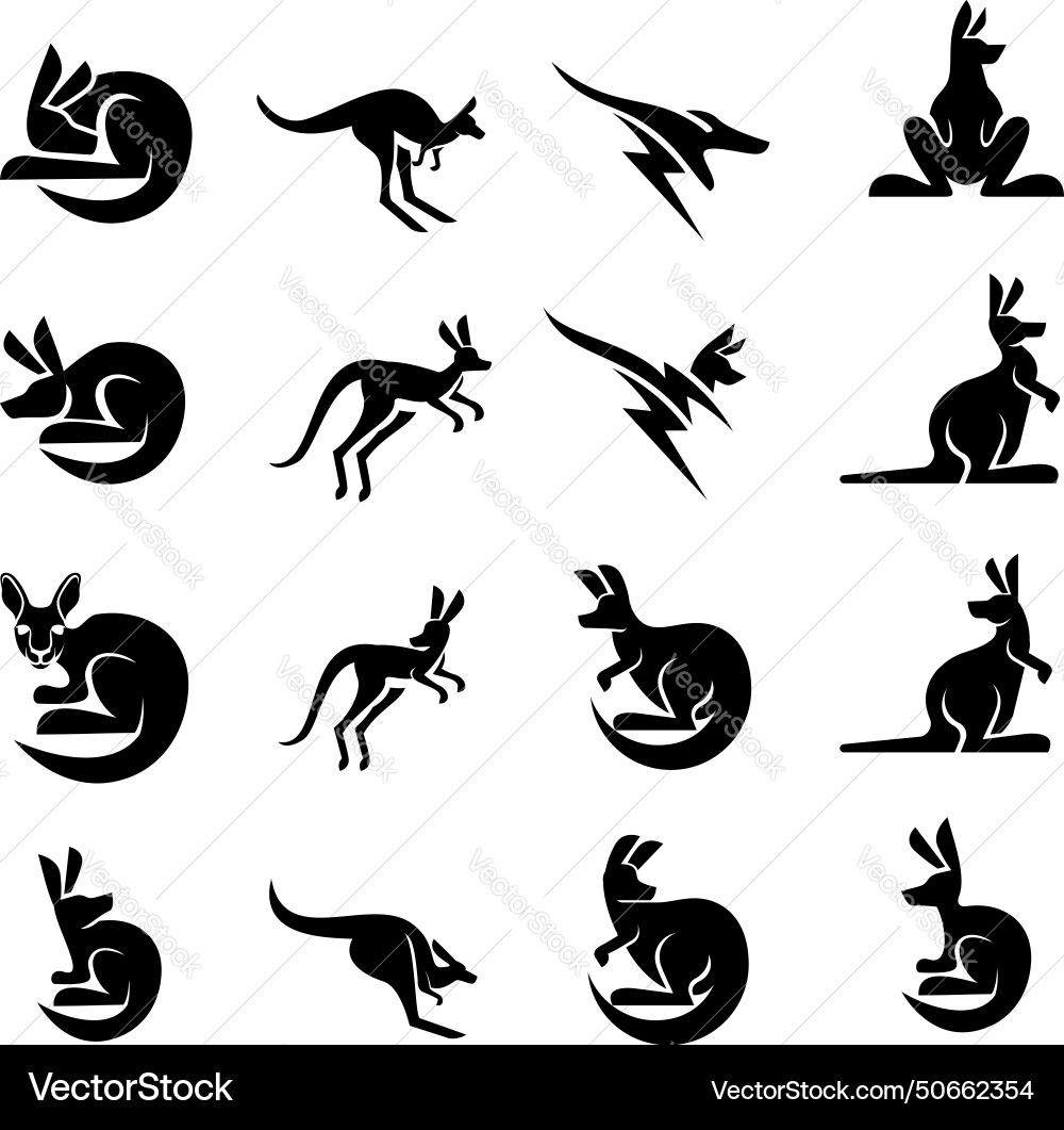 Kangaroo logo icon design Royalty Free Vector Image